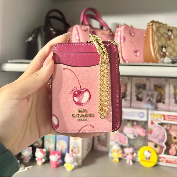 Coach | Bags | Coach Cherry Zip Card Case Coach Wallet | Poshmark